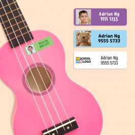 12 self-adhesive labels with name and photo | stickerkid.sg