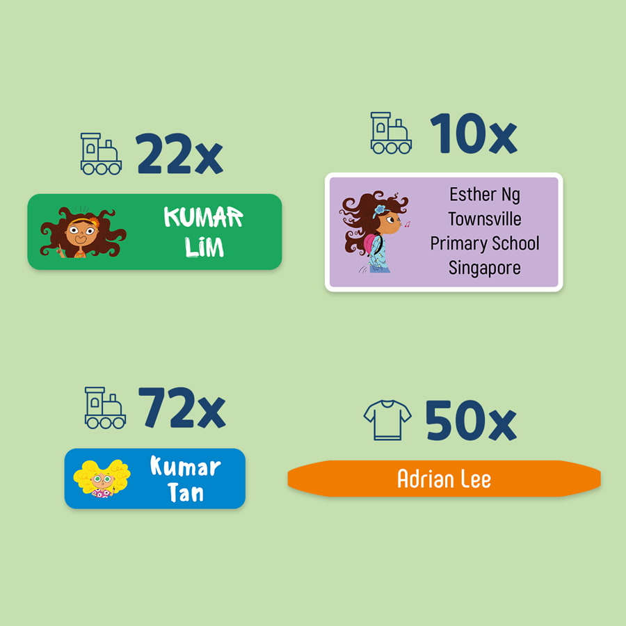 School Pack - 154 name labels to personalise